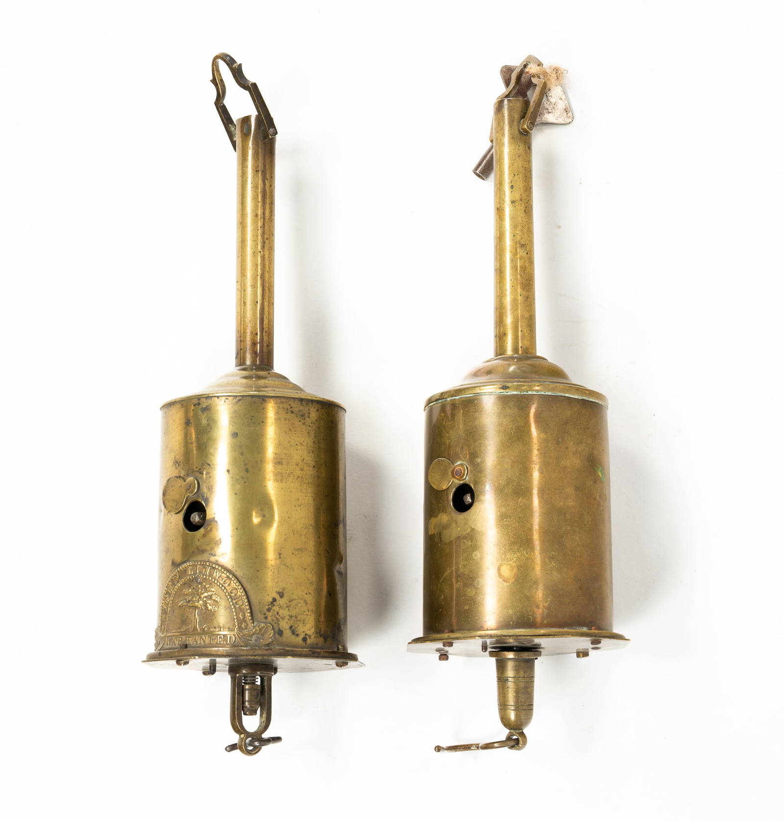 Two Brass Clock Jacks. Auction
