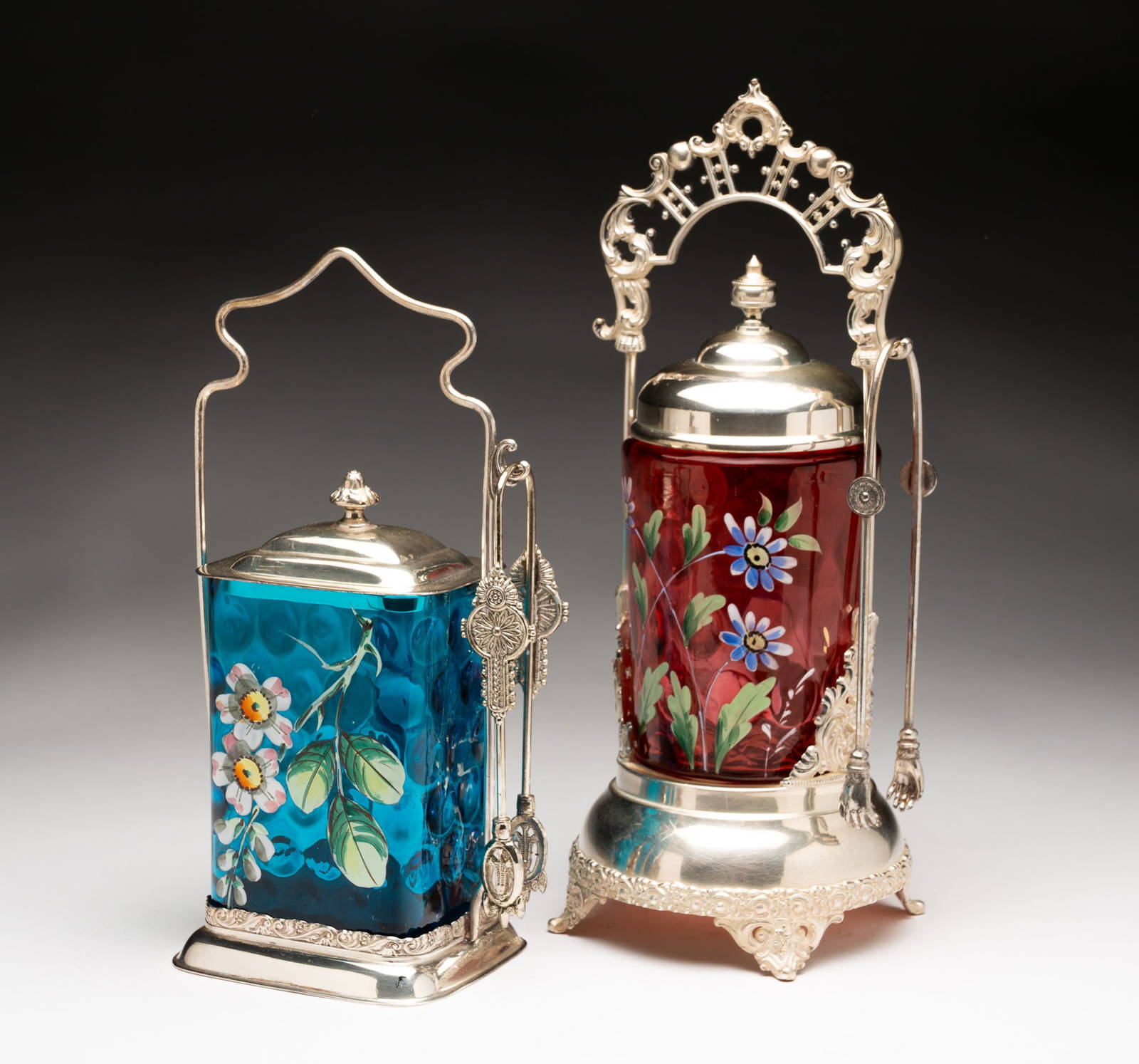 Two Victorian Pickle Castors. Auction