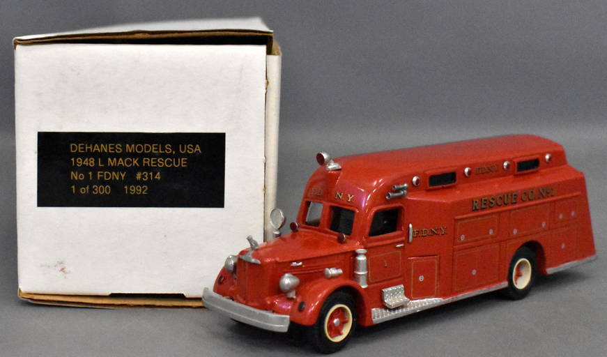 Dehanes Models Die Cast 1948 L Mack Rescue No Fdny In