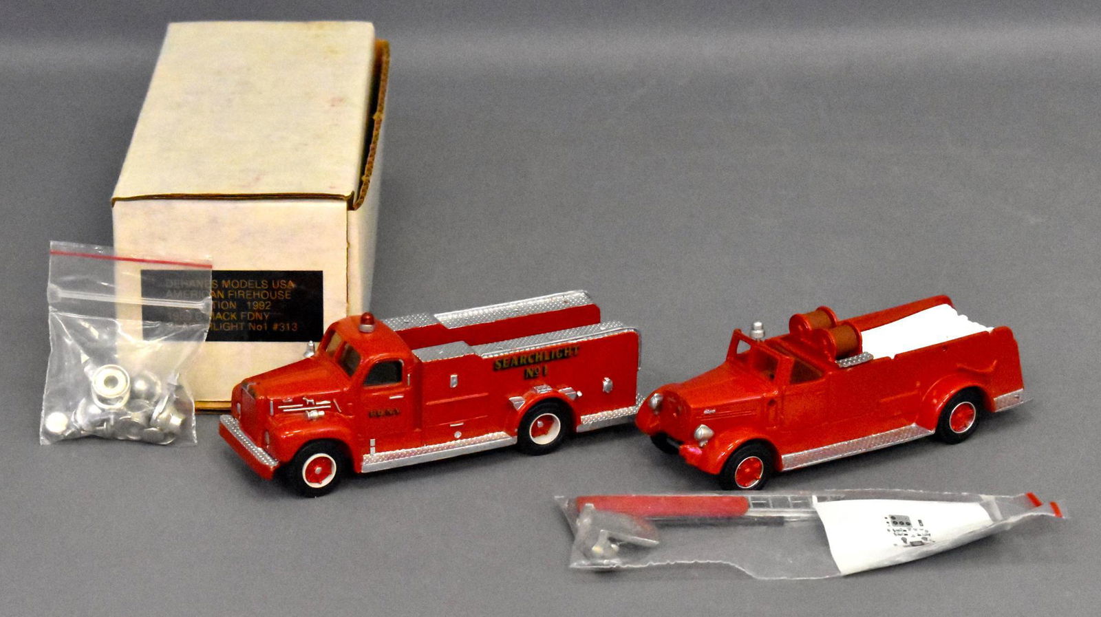 Two Dehanes Models Die Cast Fire Trucks In Original