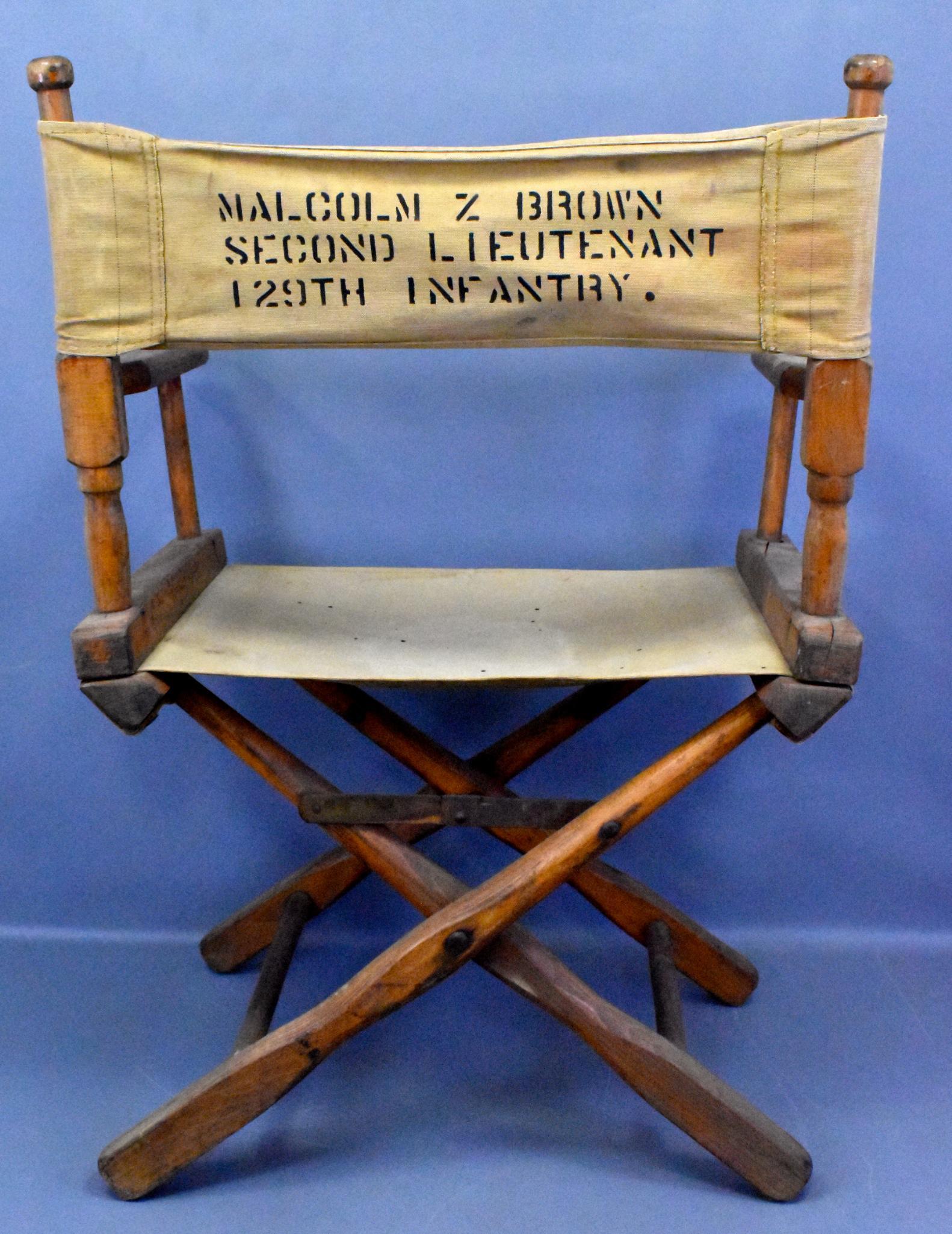 US WWII Army canvas Officers camp chair 2nd LT Brown - Feb 08, 2020 ...