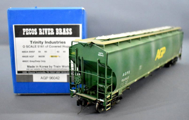 Pecos River O Scale Brass Agp 3 Bay Covered Hopper In