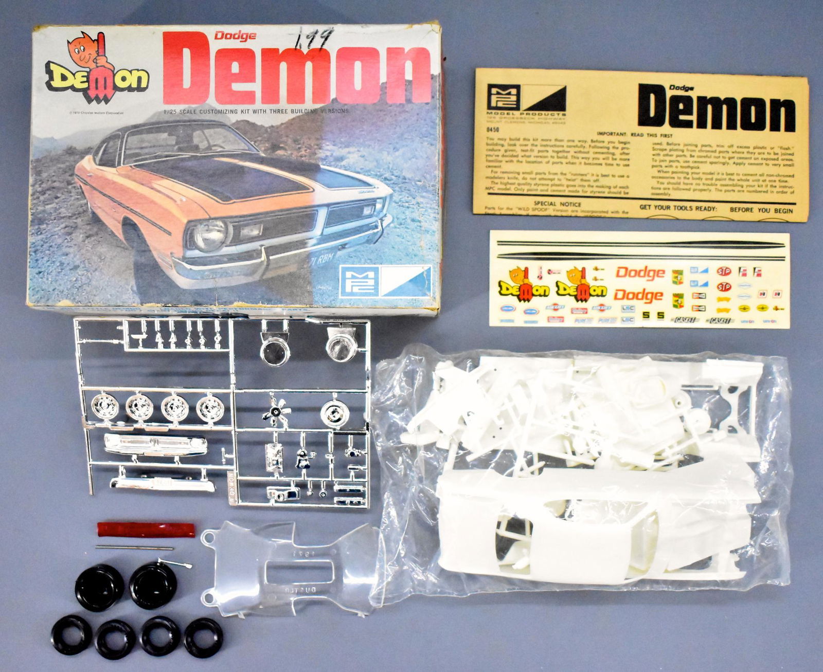 Mint Unbuilt 1971 Mpc Dodge Demon 1/25 Scale Model Kit