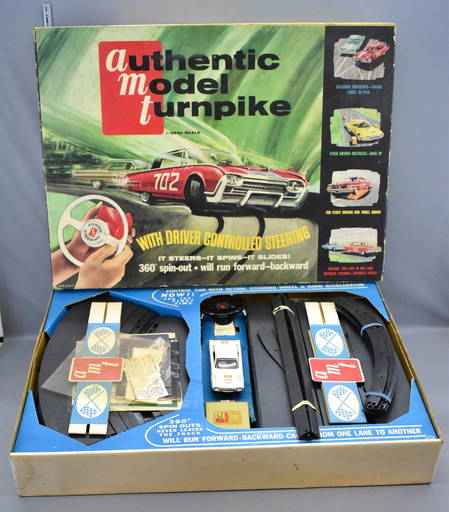 Amt Model Turnpike 1/25 Scale Tr 190 Slot Car Set In