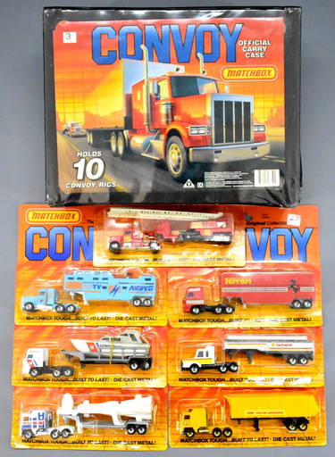 Seven Vintage Matchbox Convoy Semi Tractor Trailers