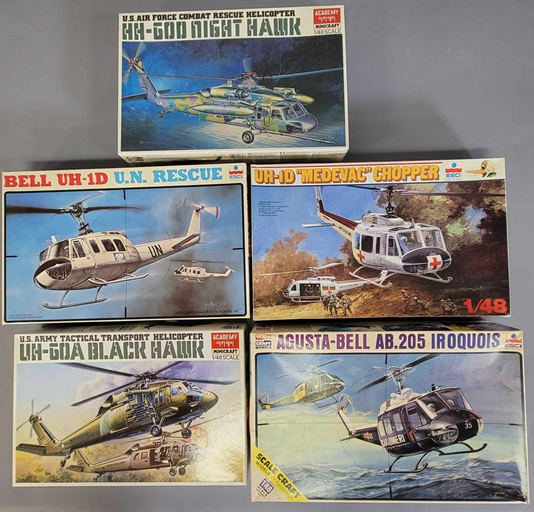 Group of five plastic model helicopters (#0213) on Jul 24, 2021 ...