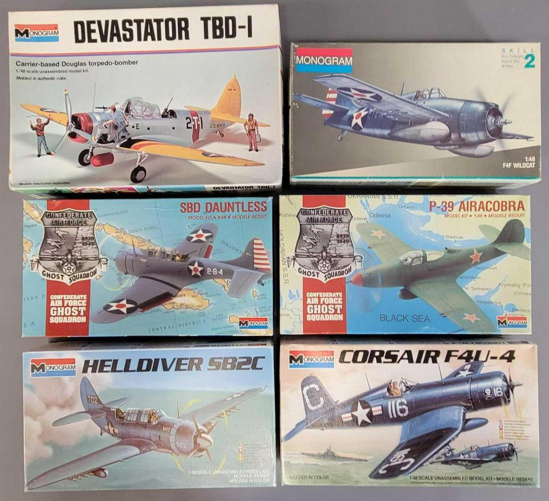 Mixed Group Of Plastic Model Airplane Kits From