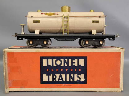 Lionel Prewar Standard Gauge 515 Tan / Ivory Sunoco Tank Car In ...