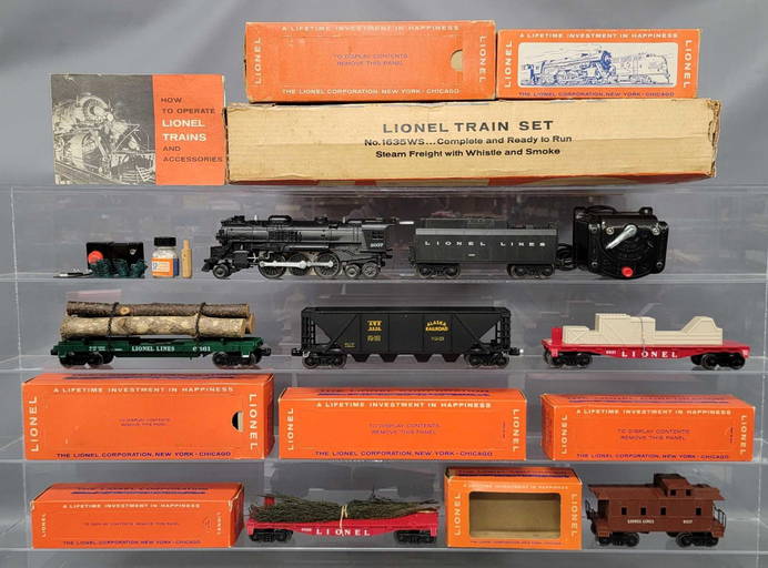Boxed Lionel Postwar O 1635ws Steam Freight Set
