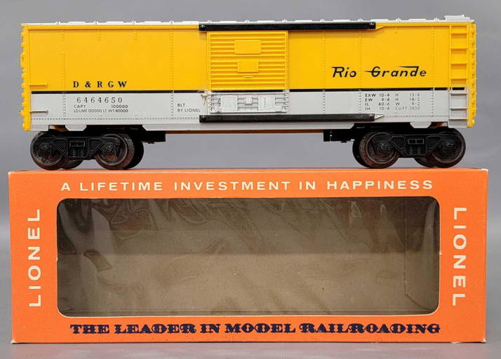 Unrun Lionel postwar O 6464-650 Rio Grande box car in (#0295) on Dec 18 ...