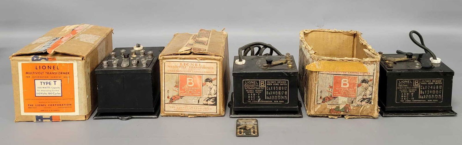 Three Lionel Prewar Transformers In Original Boxes