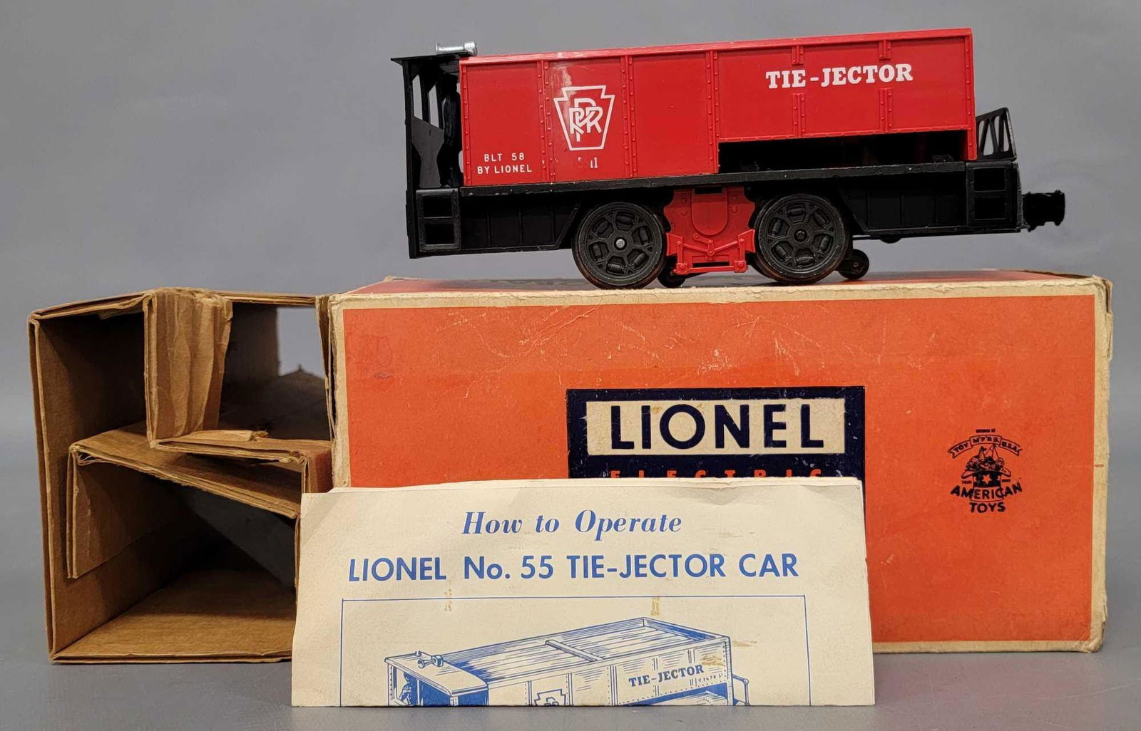 Lionel postwar O 55 tie-jector car in original box (#0194) on Feb 19 ...