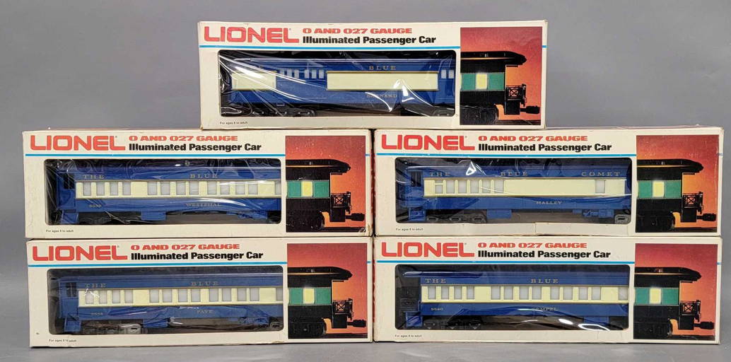 Five Lionel O Gauge Blue Comet Passenger Car Set In Original Boxes