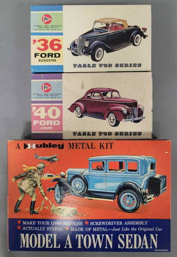 Three Ford Model Kits Unbuilt In Original Boxes