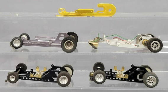 Five 1/24 Scale Aluminum Slot Car Wheels By In Dee Co. And Others