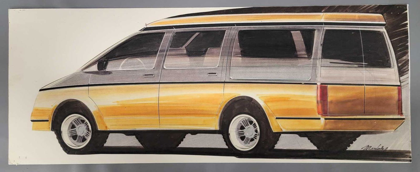 Original Gm Design Studio Concept Rendering Signed By Unknown Designer