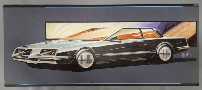 Original Oldsmobile Studio Concept Car Rendering Signed By Gm Staff ...
