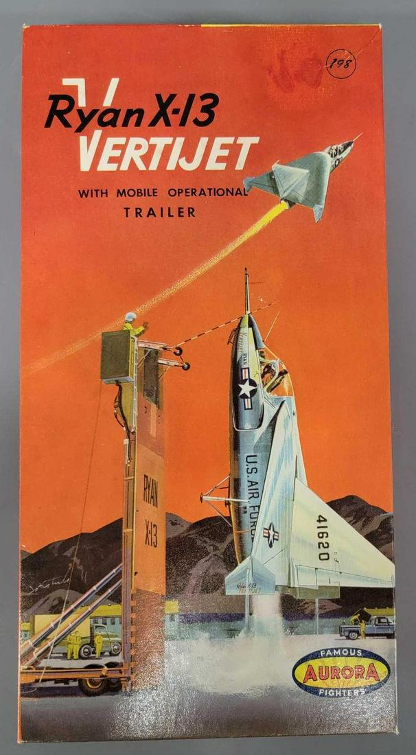 Aurora Famous Fighters Ryan X-13 Vertijet with mobile trailer model kit ...