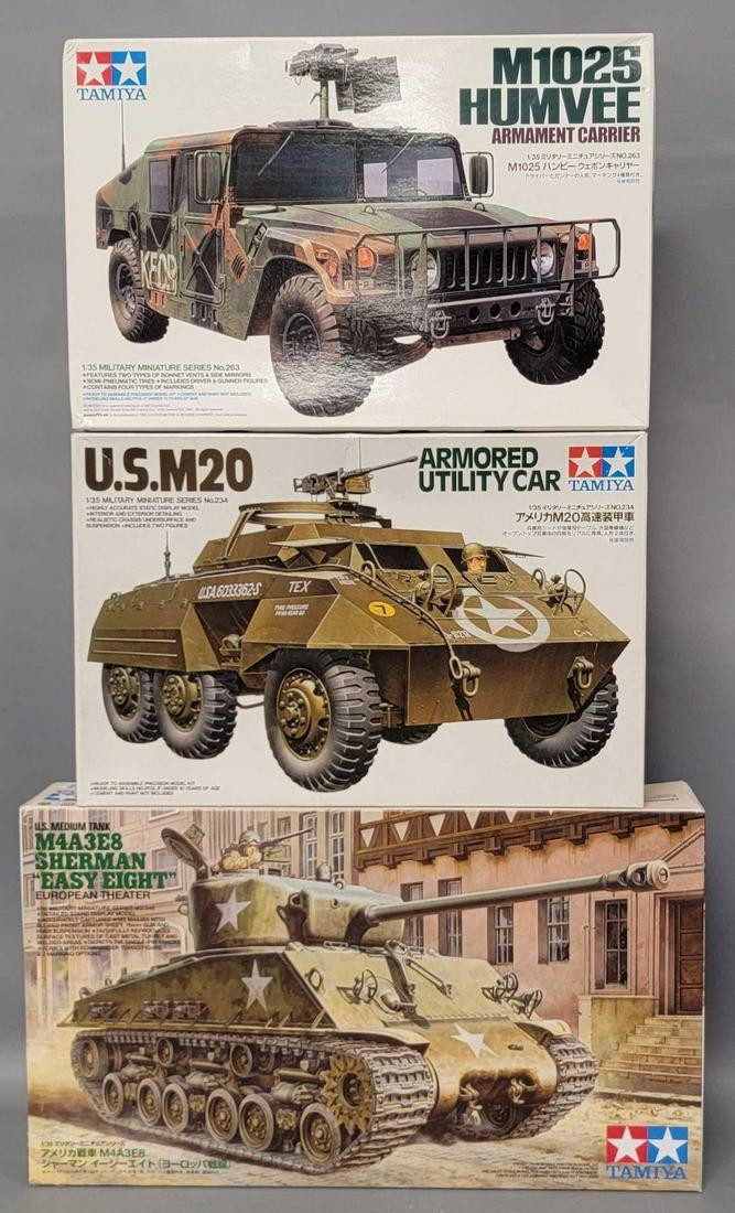 Three Tamiya 1/35 scale military model kits in original boxes (#0102 ...