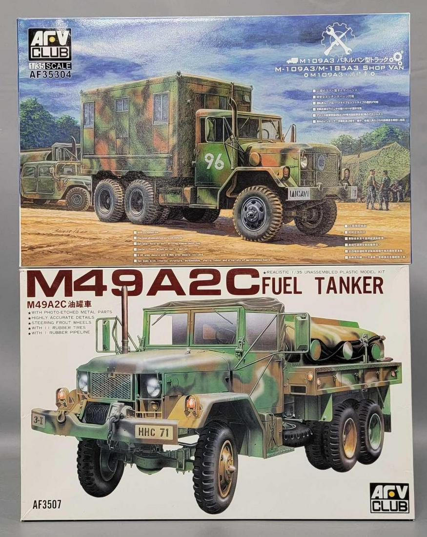 Two Afc Club 1/35 Scale Military Truck Model Kits In Original Boxes