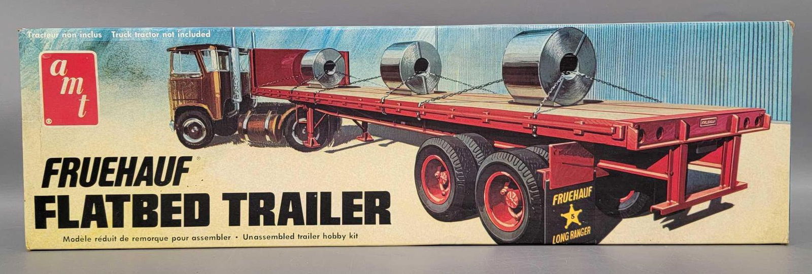 Amt 1/25 Scale T545 Fruehauf Flatbed Trailer Model Kit In Original Box