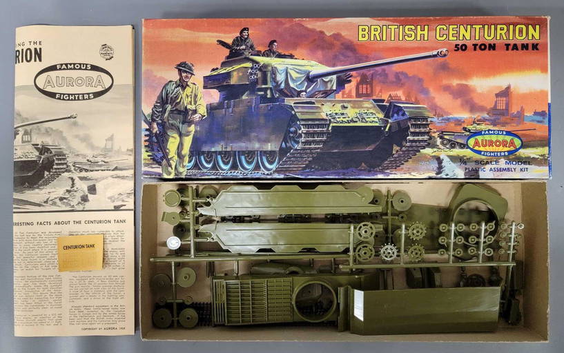 Three Aurora 1/48 Scale Wwii Tanks Model Kits In Original Boxes