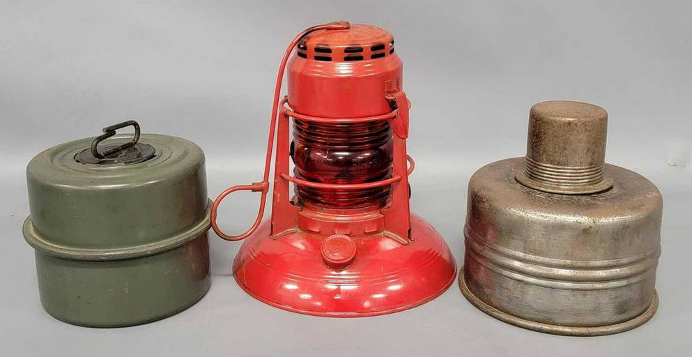 Two Railroad Lantern Flares And A Dietz Traffic Guard