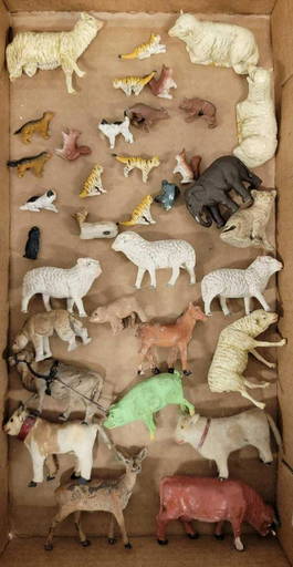 Thirty five Antique German Christmas Putz animals (#0437) on Jun 25 ...