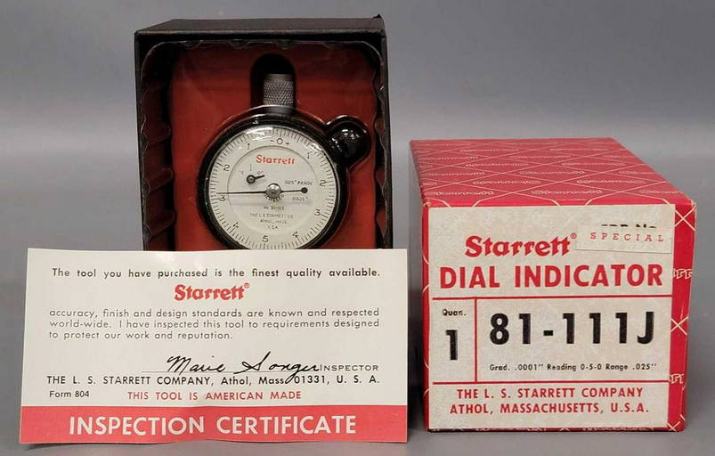 Vintage Starrett Dial Indicator 81 111j In Original Box