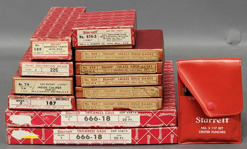 Assortment of twelve vintage Starrett instruments and gages - Aug 20 ...