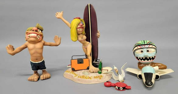 1964 Hawk Silly Surfers And Weird Ohs Built Up Model Kit Parts