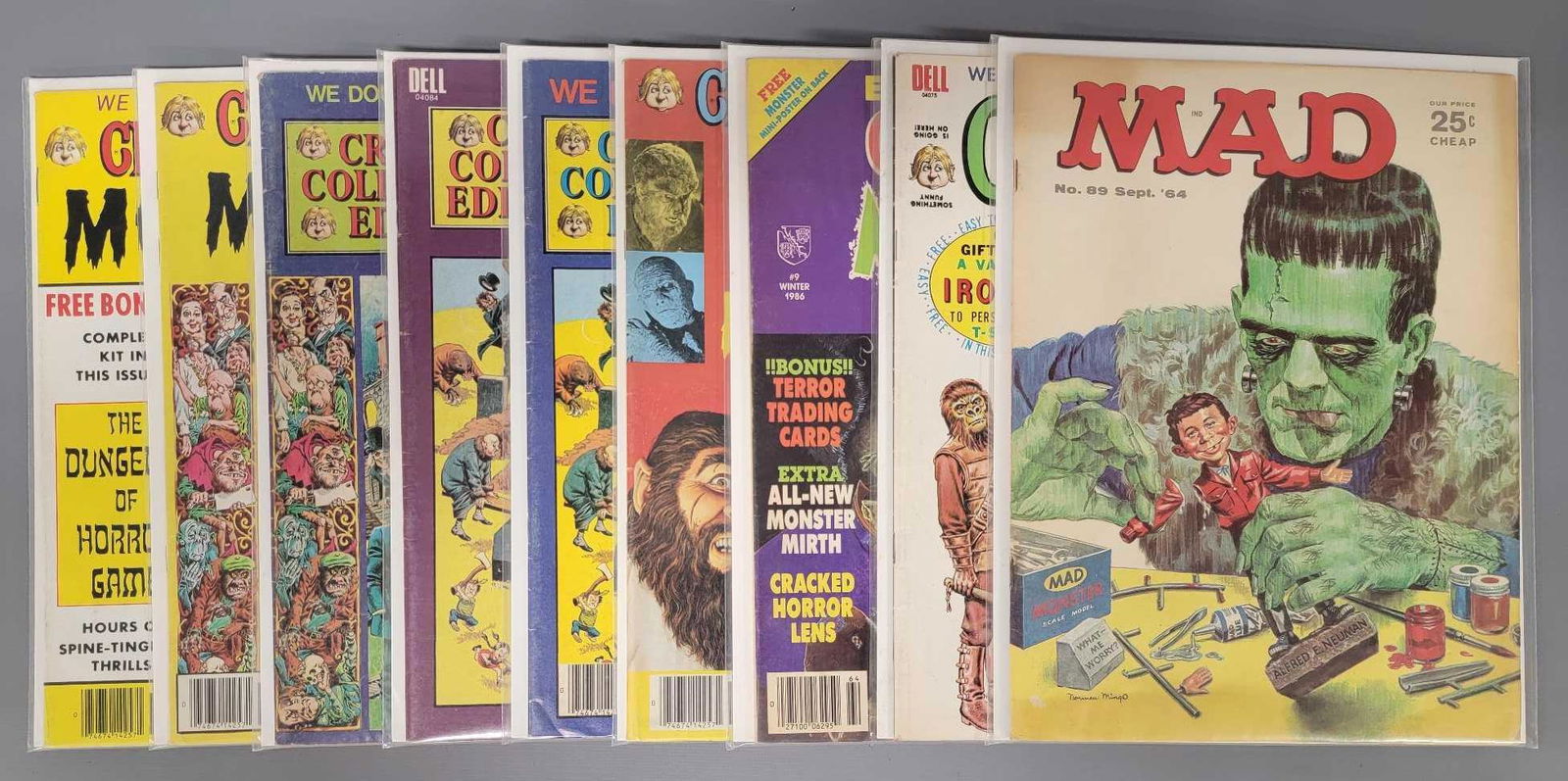 Eight Cracked Monster Magazines Plus One Mad Monster Magazine