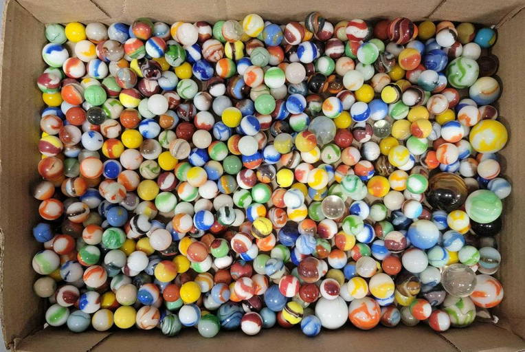 Large Collection Of Assorted Vintage Marbles Assorted Makers
