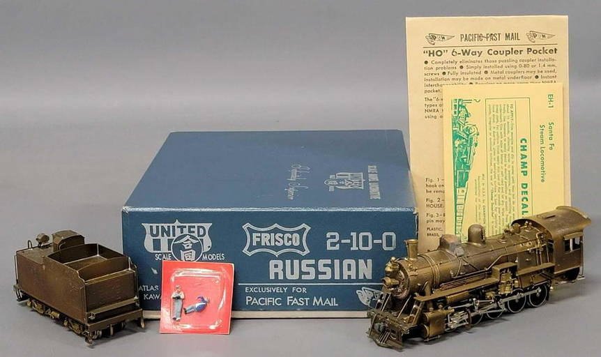 United Pfm Ho Scale Brass Frisco Russian 2 10 0 Steam Locomotive In ...