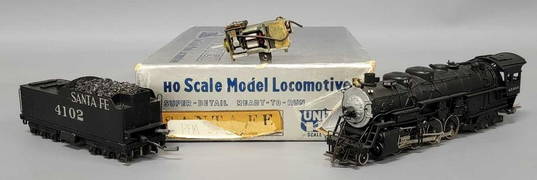 United Pfm Ho Scale Brass Santa Fe 2 10 2 Steam Locomotive In Ob