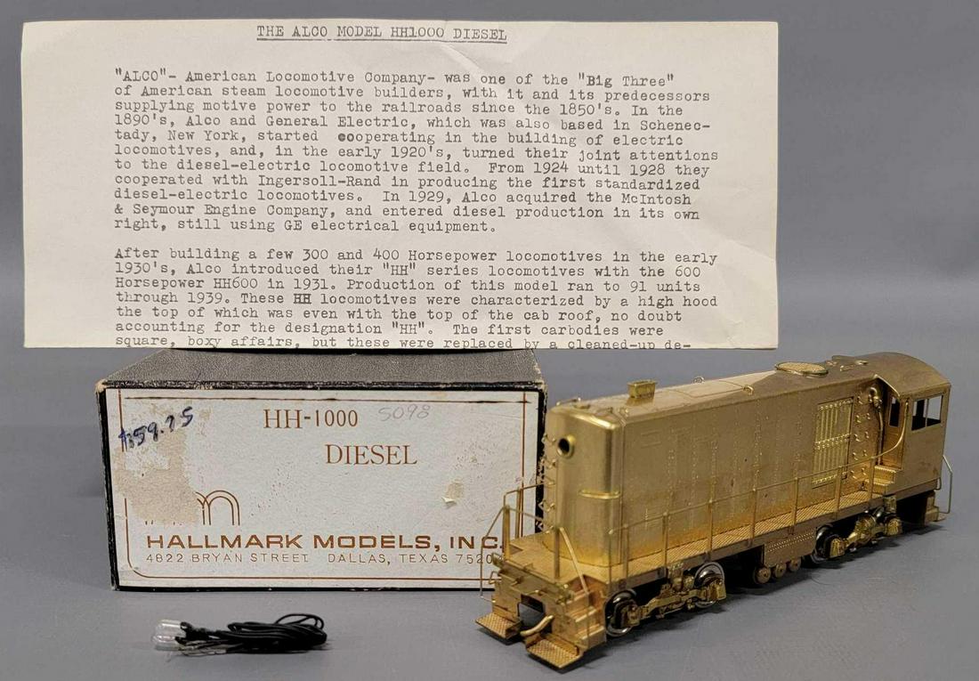 Hallmark Ho Scale Brass Hh 1000 Diesel Locomotive In Original Box