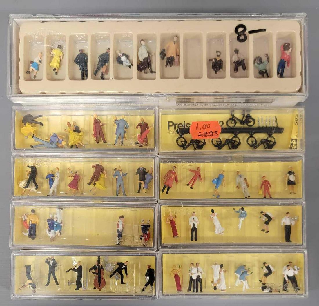 Nine Preiser And Con Cor Ho Scale Figure Sets In Original Boxes
