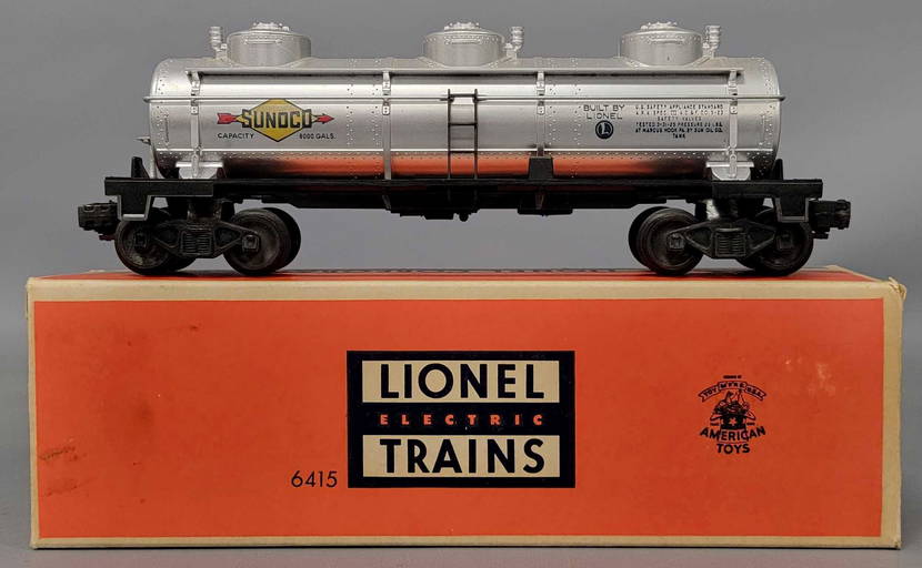 Gorgeous Lionel postwar O 6415 three dome tank car in original box ...
