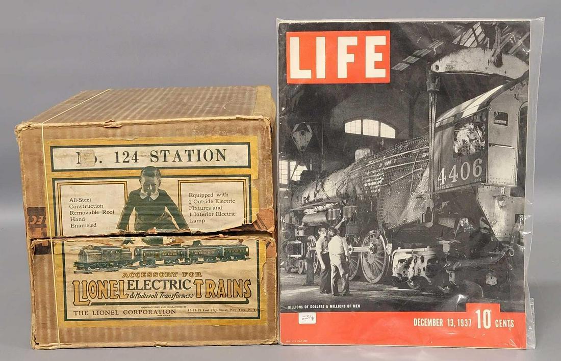 Lionel prewar 124 station original box only plus 1937 December 13 Life ...