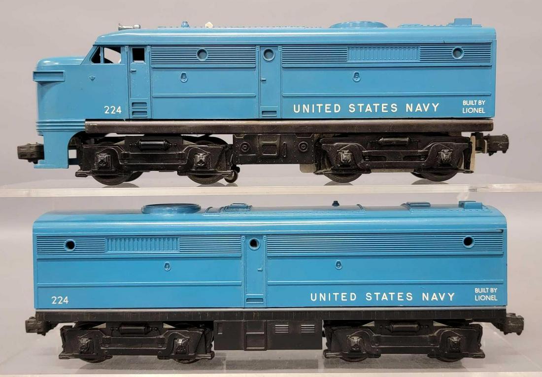 Unrun Lionel postwar O 224 US Navy Alco diesel locomotive AB set - Dec ...