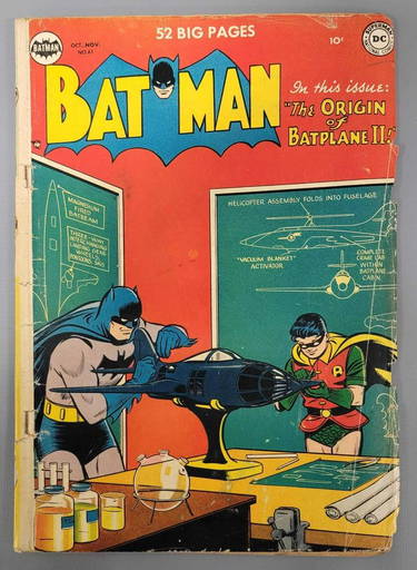 Batman #61 (DC 1950) origin of Batplane II (#0215) on Feb 04, 2023 ...
