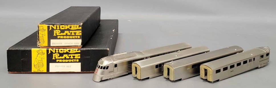 Nickel Plate Brass Ho Scale Zephyr Passenger Set