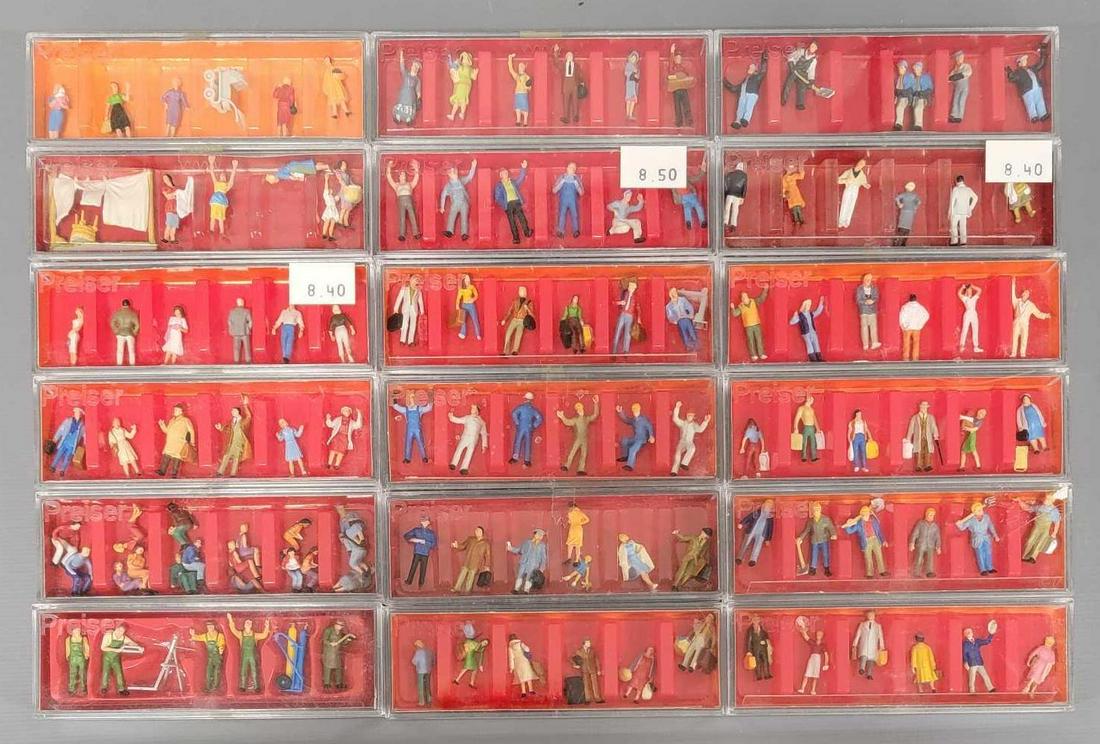 Eighteen Sets Of Preiser Hand Painted Ho Scale Figures In Clear Boxes ...