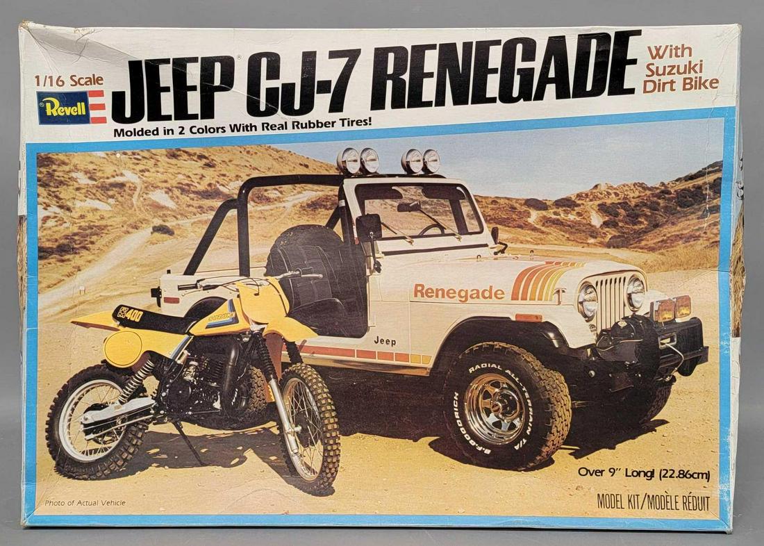 Unbuilt Revell Jeep Cj 7 Renegade With Suzuki Dirt Bike 1/16 Scale ...