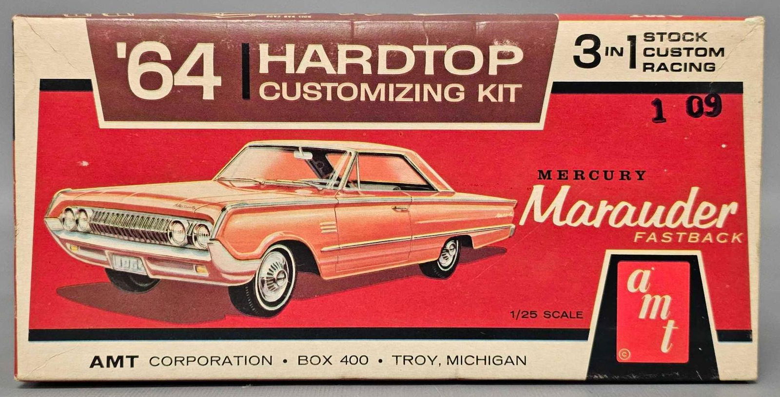 Unbuilt Amt 1964 Mercury Marauder Hardtop Annual 1/25 Scale Model Kit ...