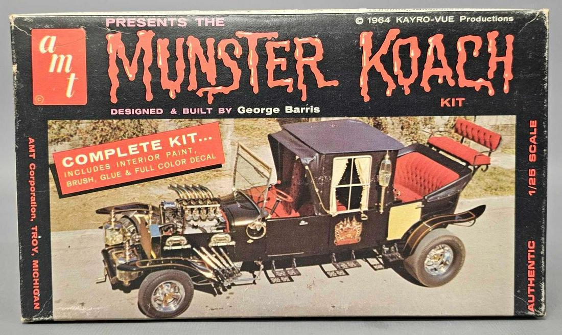 Unbuilt Vintage Original Amt Munster Koach 1/25 Scale Model Kit 901-170 ...