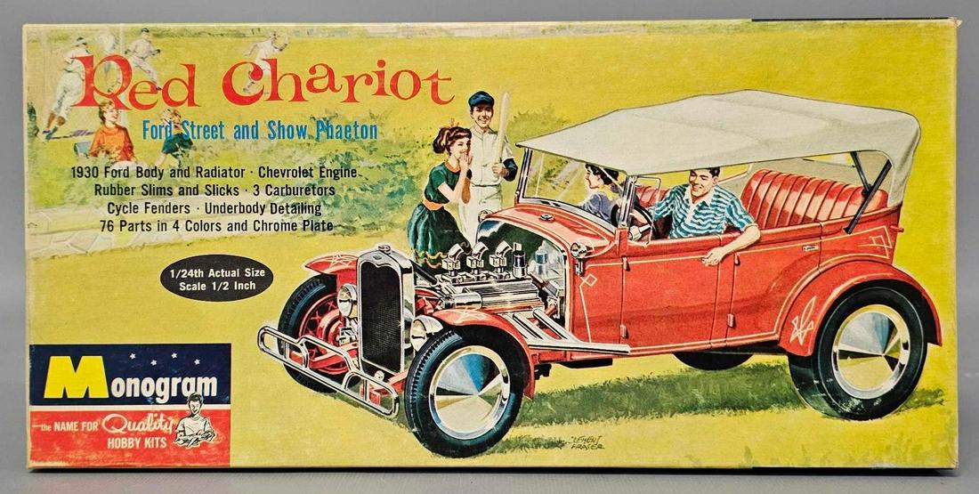 Unbuilt Monogram Red Chariot Ford Custom Phaeton 1/24 Scale Model Kit ...