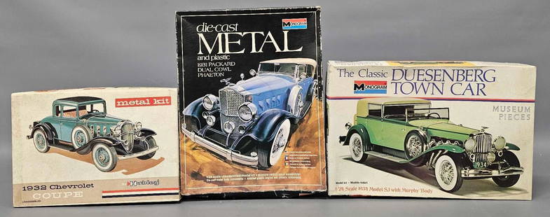 Four Scale Model Kit Cars Die Cast And Plastic Scale Models 1932 Chevy ...