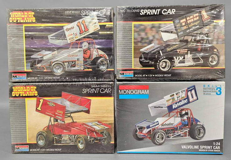 Four Factory Sealed Monogram Sprint Car 1/24 Scale Model Kits
