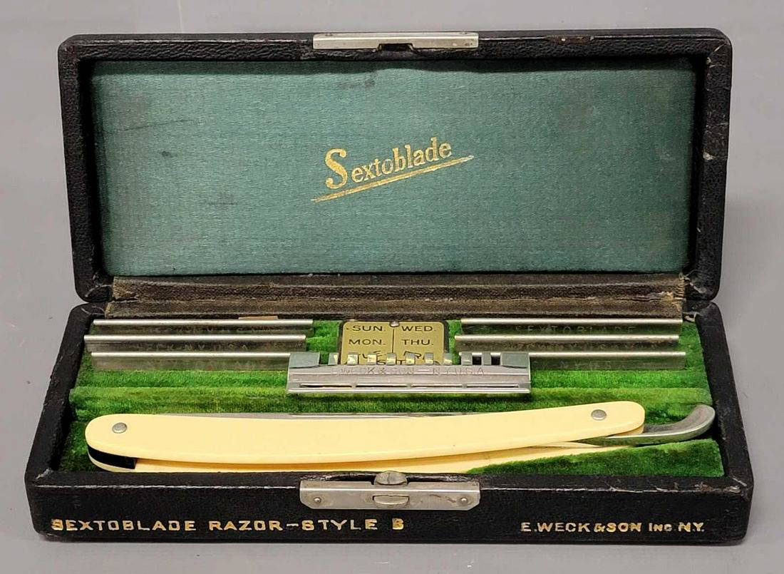 Unused Weck Sextoblade Straight Razor Style B Seven Day Set In Original ...